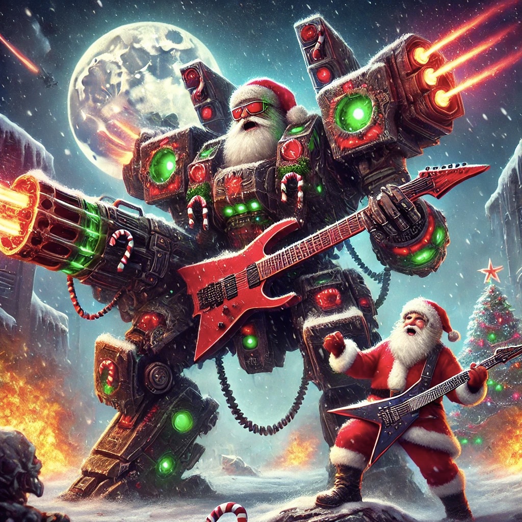 Metal Santa Giga Mech! by @shiedaky | Suno