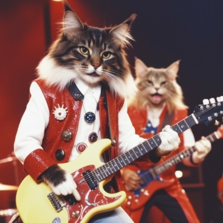 Paw it (MJ Cat X Kitty Van Halen) by @xmeow | Suno