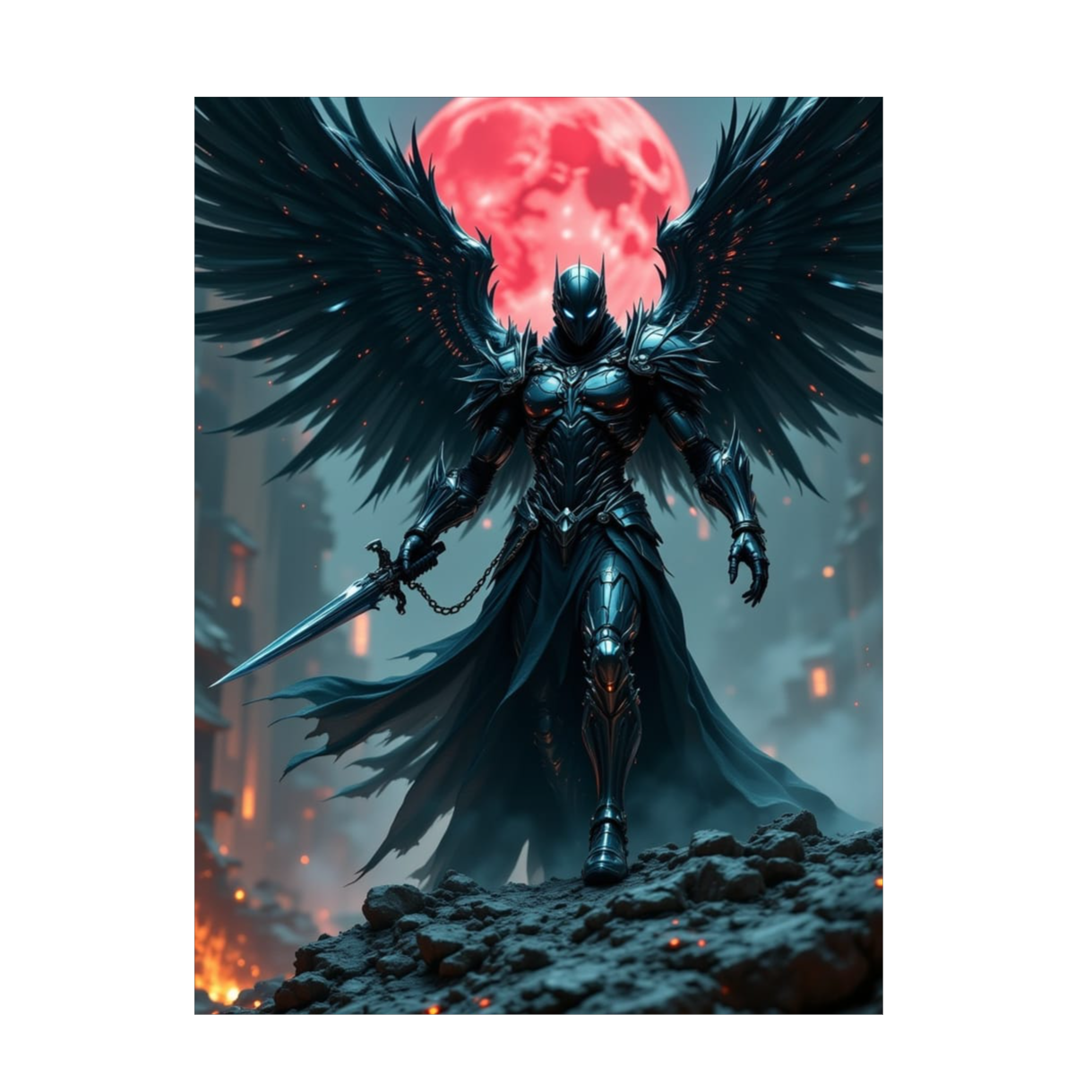 The Blood-red Moon and the Angel of Doom... by Dark Angel Nyx | Suno