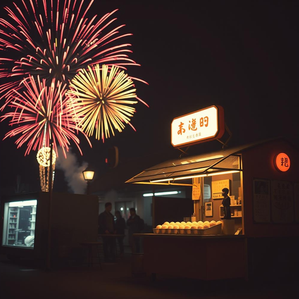 花火とたこ焼き#花火大会 by R2-E2 | Suno