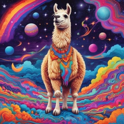 Psychedelic Llama Momma by @hellhoundx98 | Suno